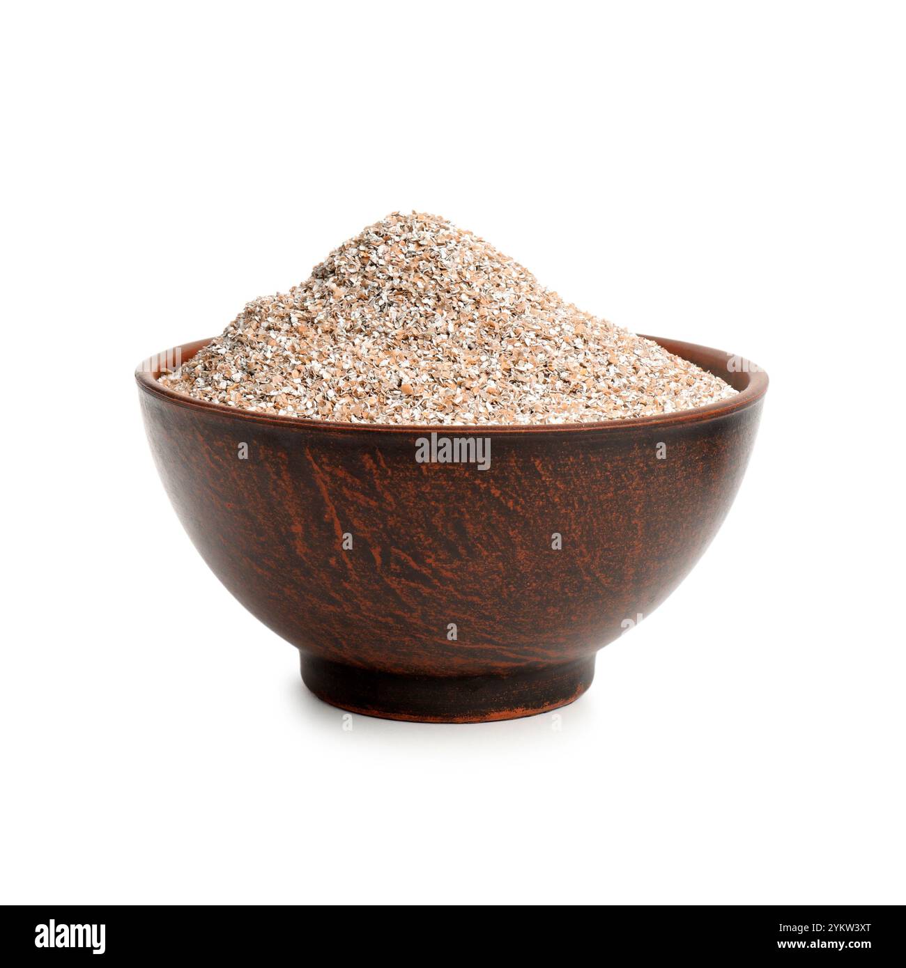 Rye bran in bowl isolated on white Stock Photo - Alamy