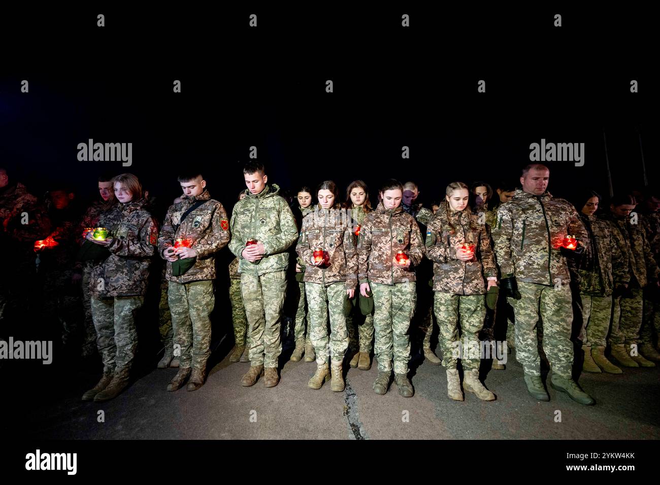 Ukrainian soldiers paying respect to their fallen comrades at LIGHT THE ...