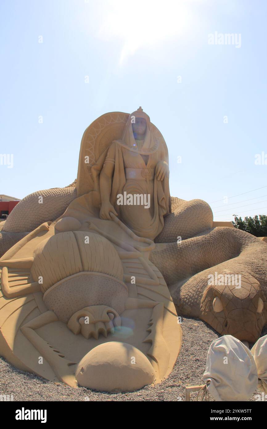 Sculptures made of sand for famous historical and ancient figures Stock ...