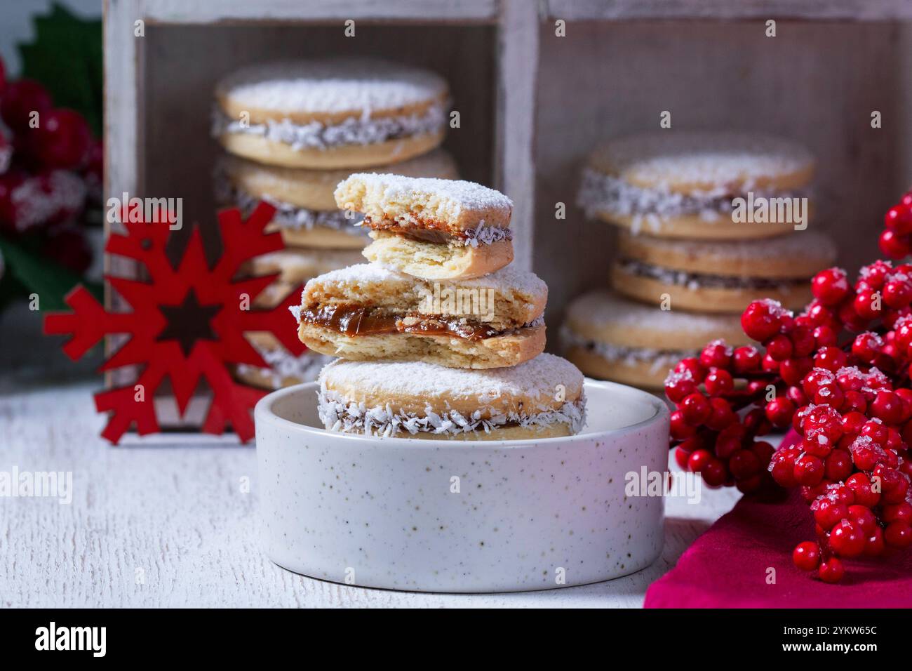 Alfajor, a traditional Latin American cookie made from shortcrust ...