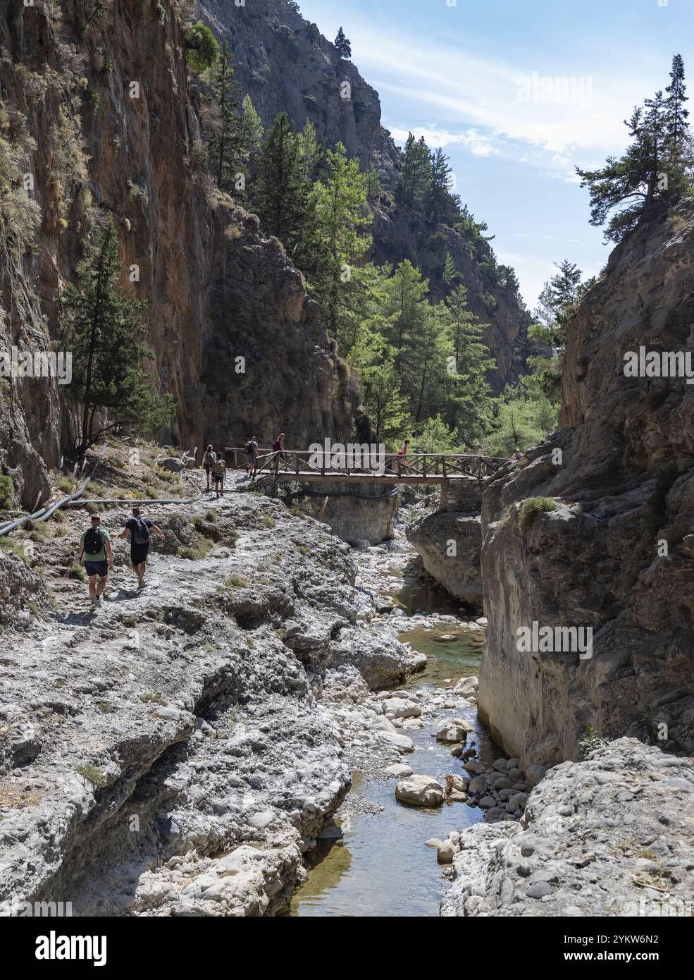 A picture of the classic Samaria Gorge landscape, with rocks on the ...