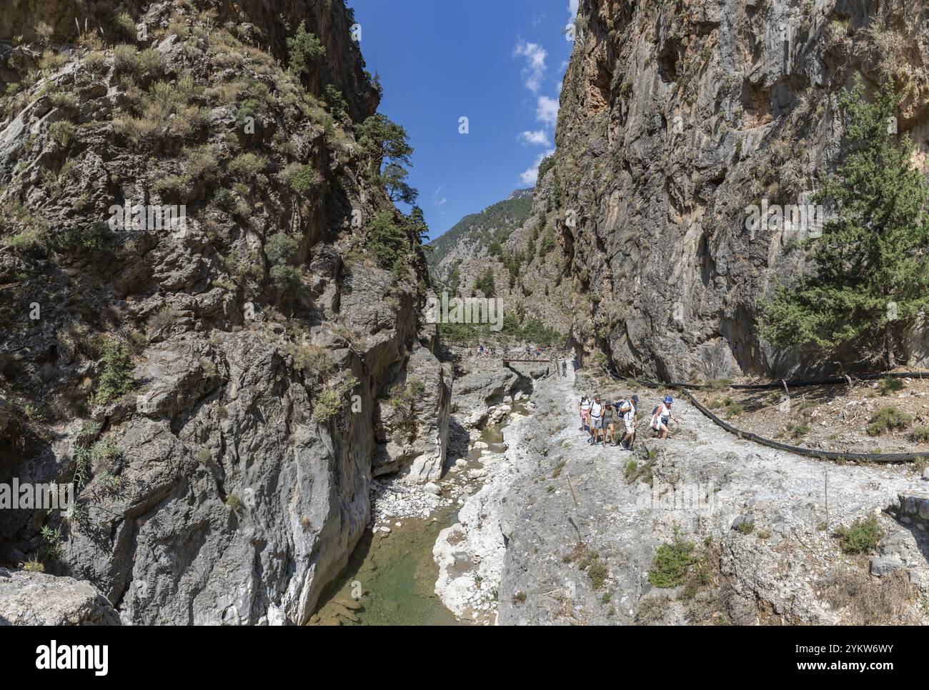 A picture of the classic Samaria Gorge landscape, with rocks on the ...