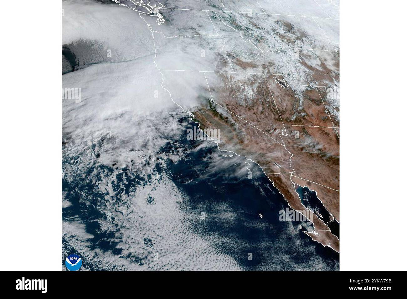 This satellite image taken, Nov. 19, 2024, and provided by NOAA, shows ...
