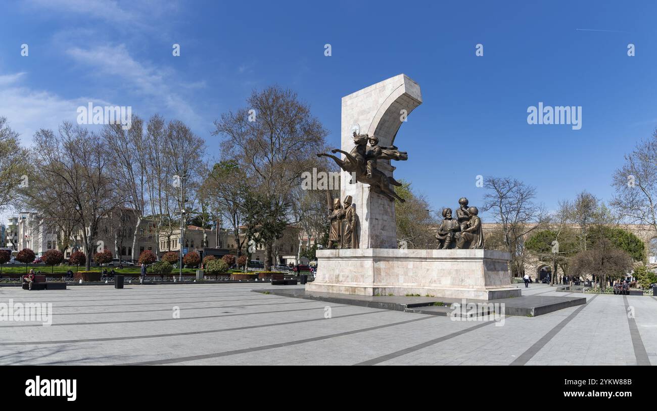 A picture of the Sultan Mehmed II Statue on the Fatih Memorial Park ...