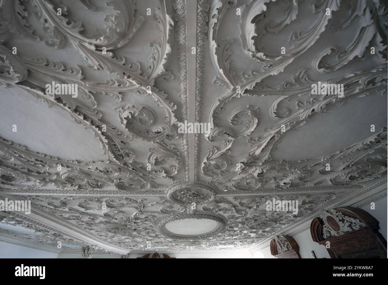 17th century stucco ceiling, in the Dominican convent of Wettenhausen ...