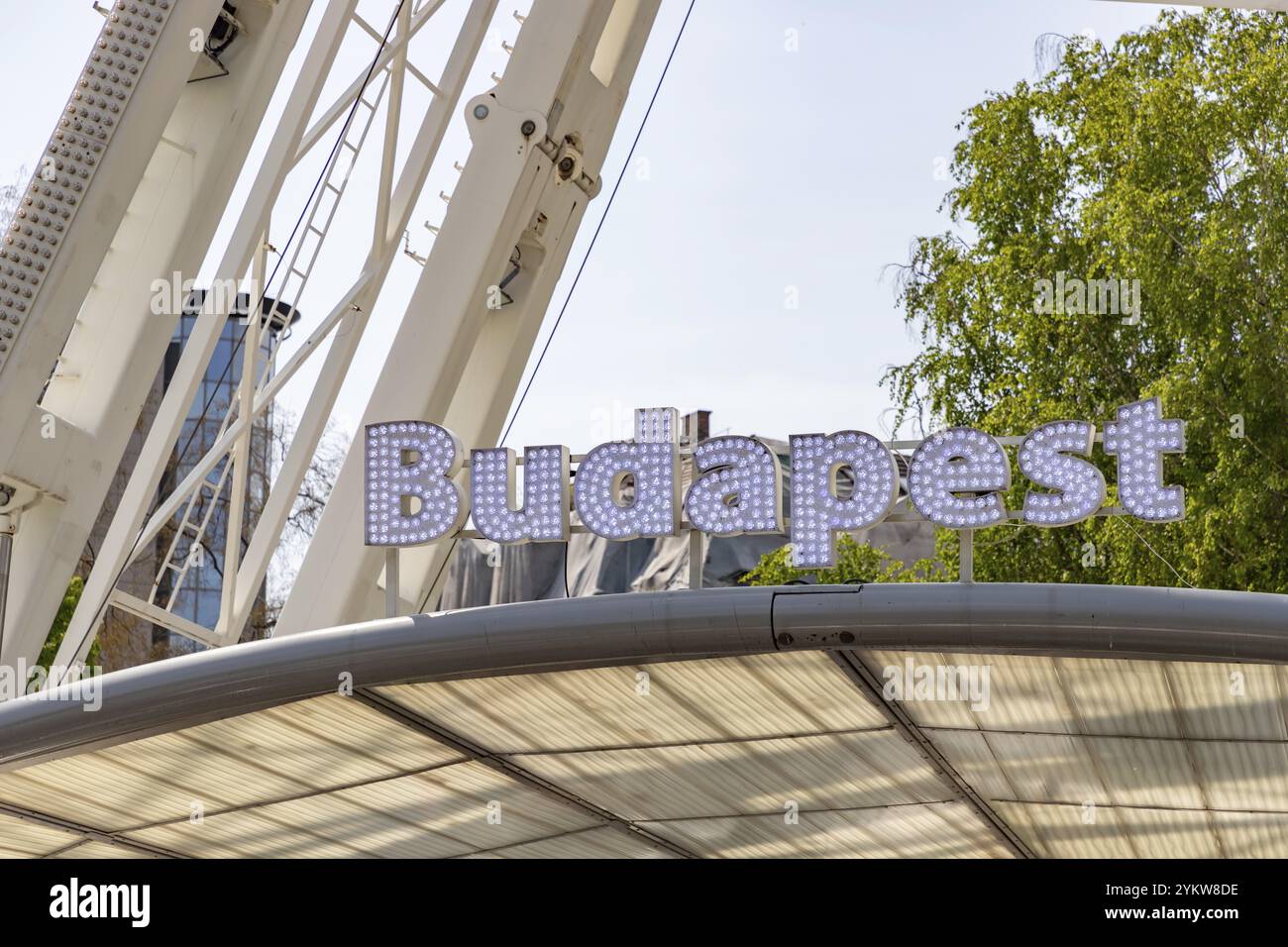 A picture of the Budapest sign at the Ferris Wheel Stock Photo - Alamy