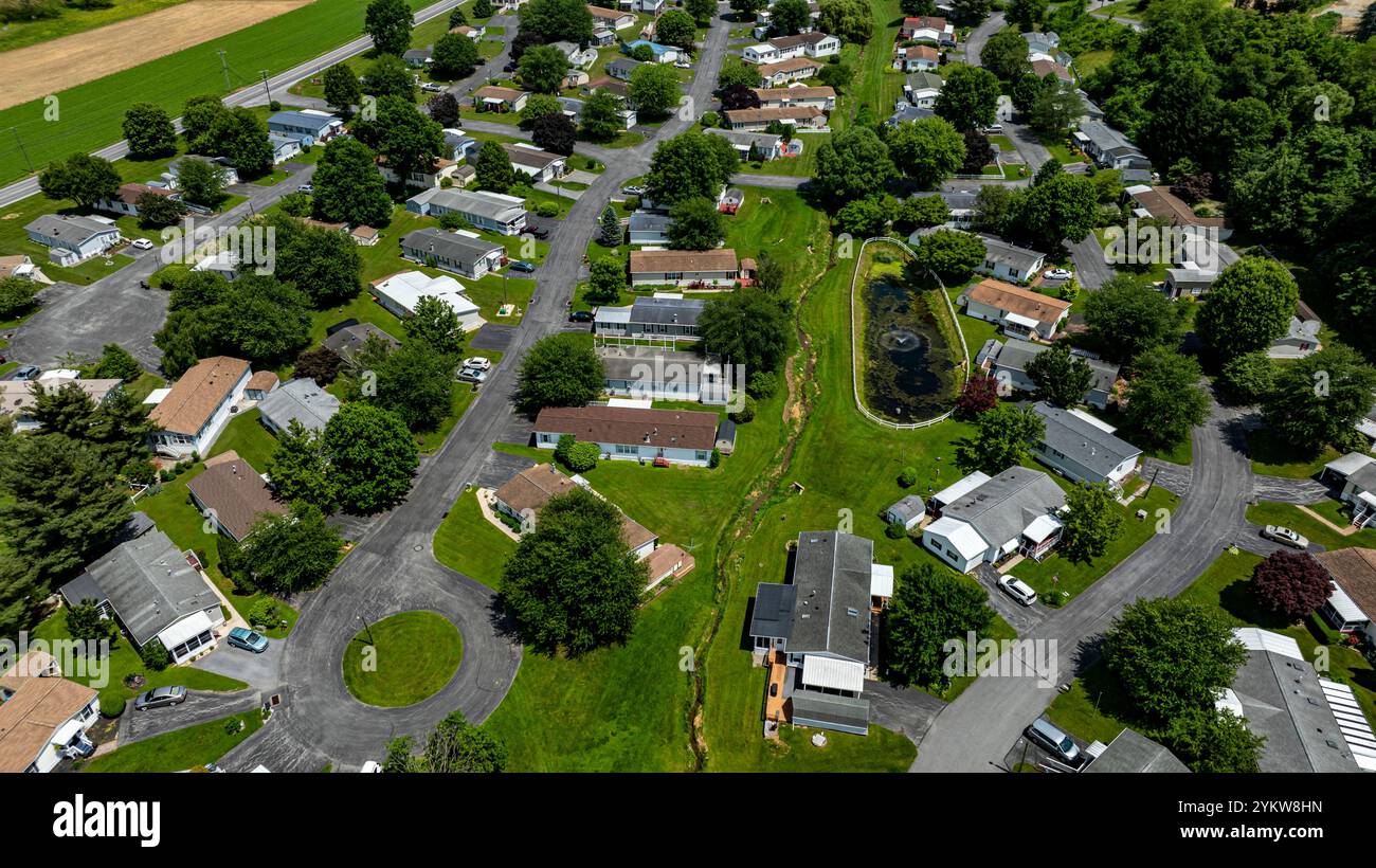 Aerial view of a tranquil rural community featuring various Mobile ...