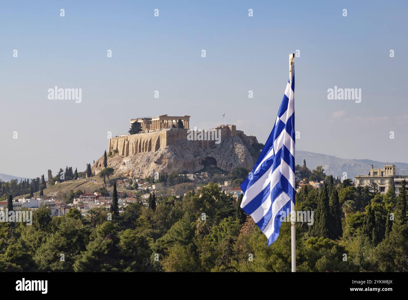 A picture of the Acropolis of Athens, and the Parthenon, as seen above ...