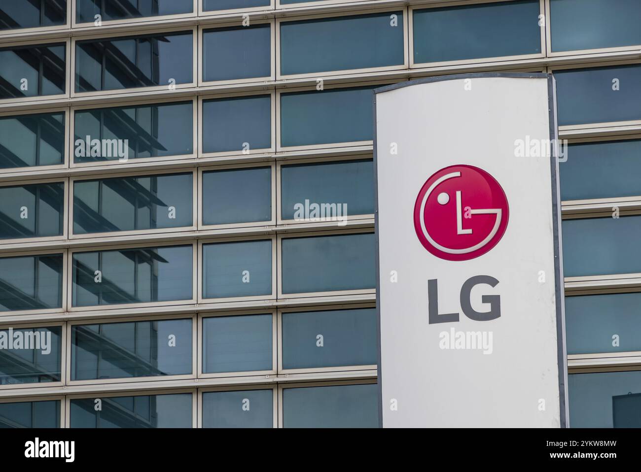 A picture of the LG logo on the facade of an office building Stock ...