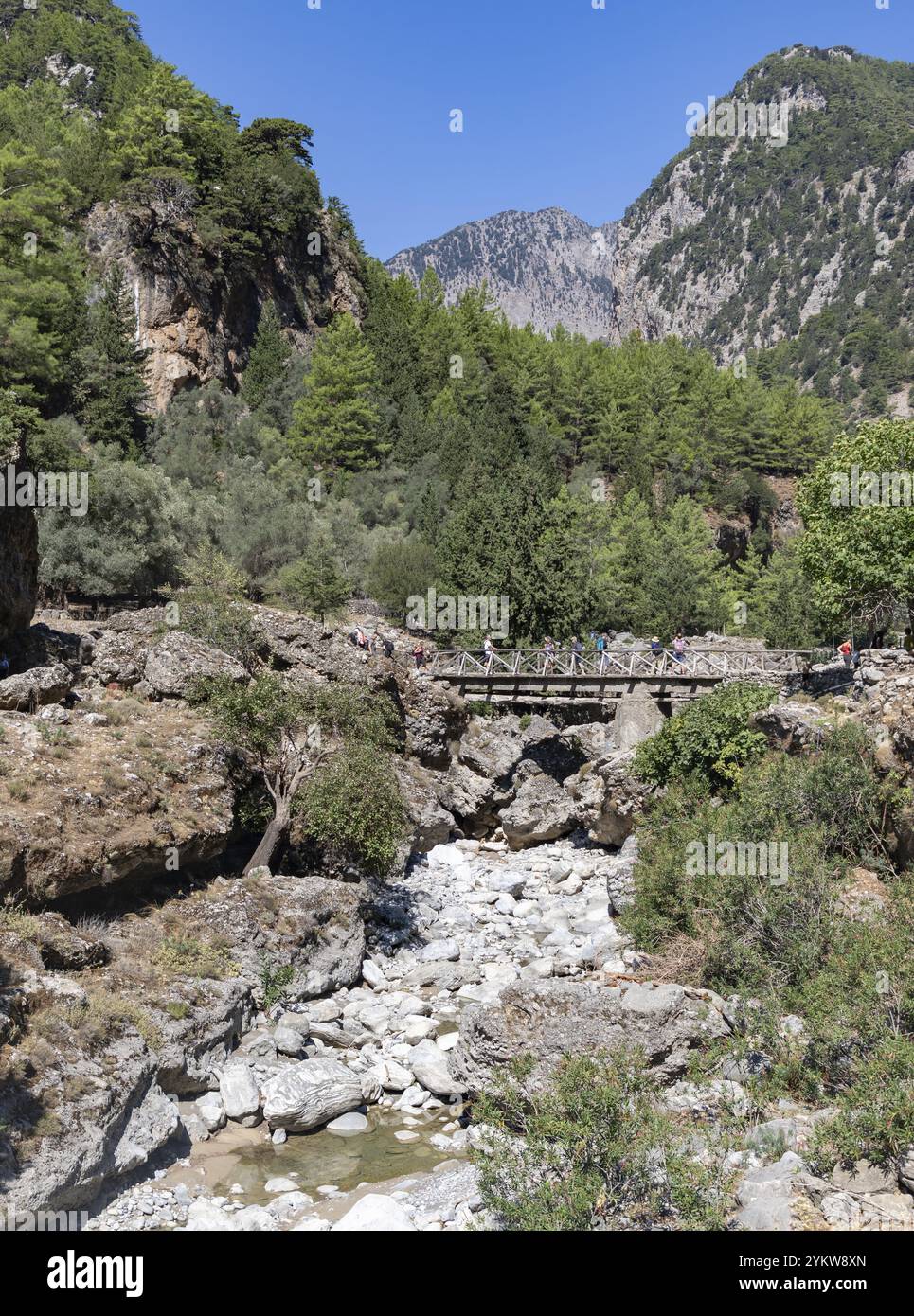 A picture of the classic Samaria Gorge landscape, with rocks on the ...