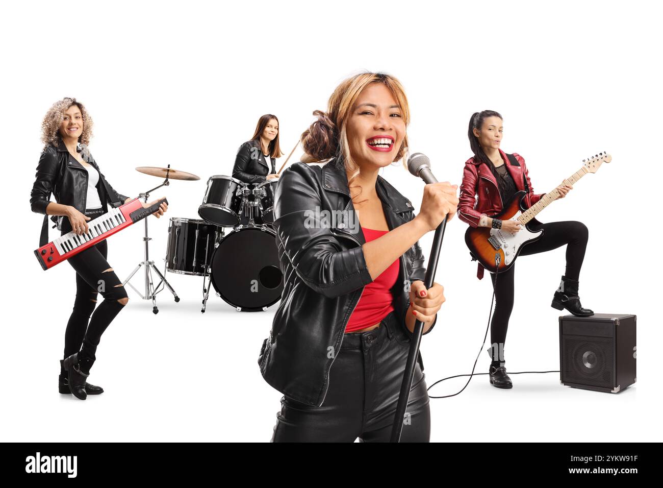 Female music band performing with a filipina lead singer isolated on ...