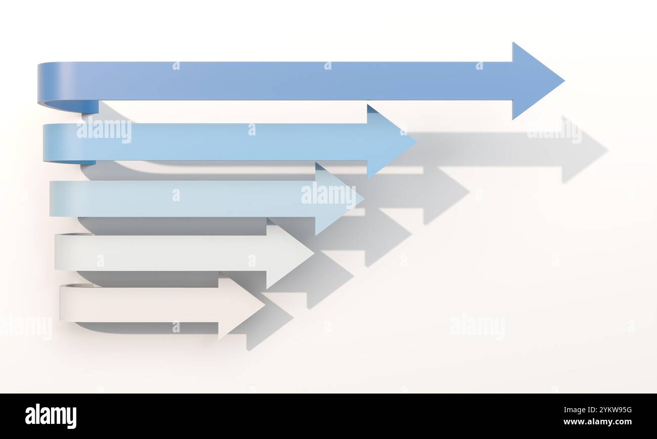 arrows pointing right white background, 3d growth and progress Stock ...