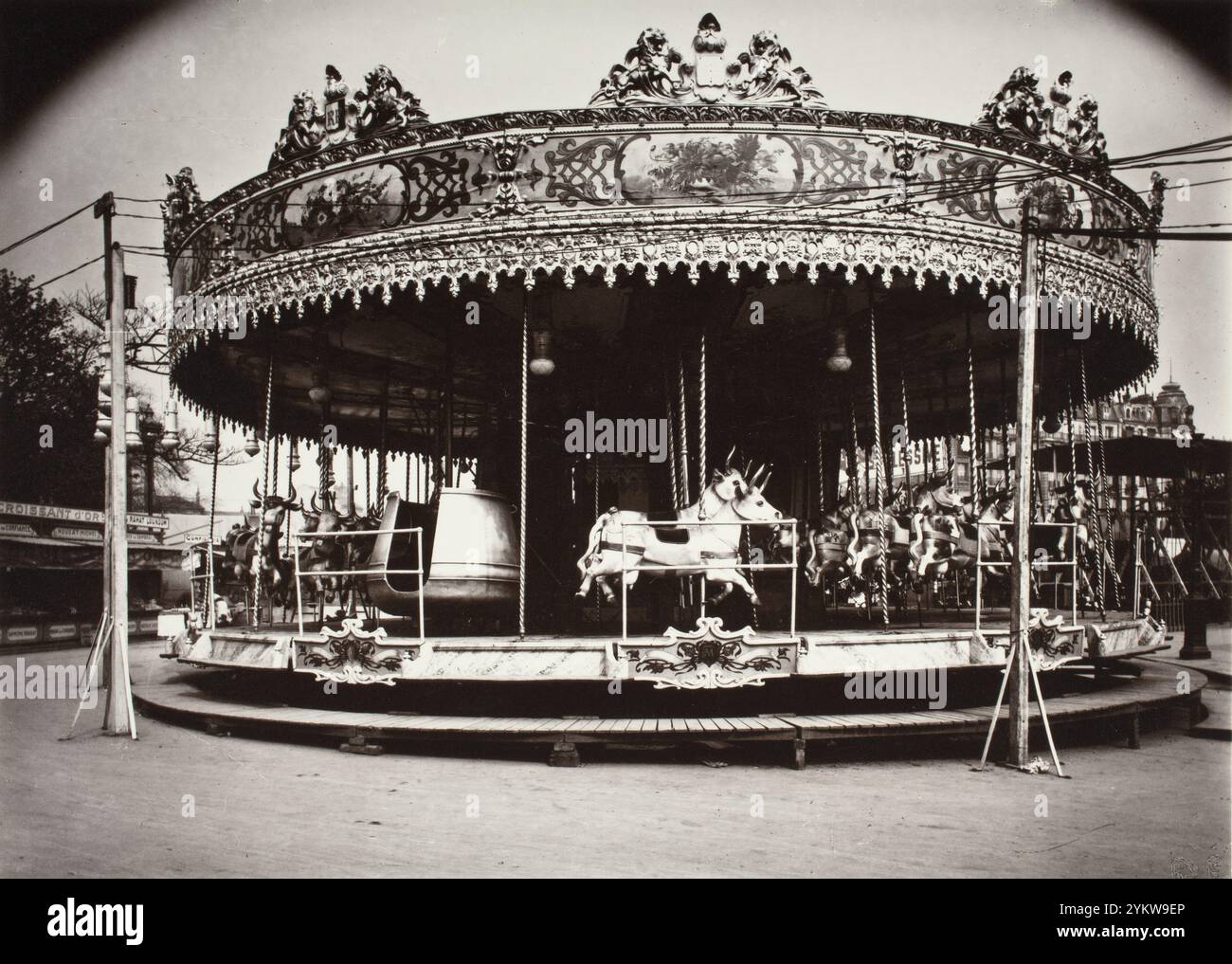 Carrousel, Paris, 1923. Vintage Archive Photograph by Eugène Atget ...