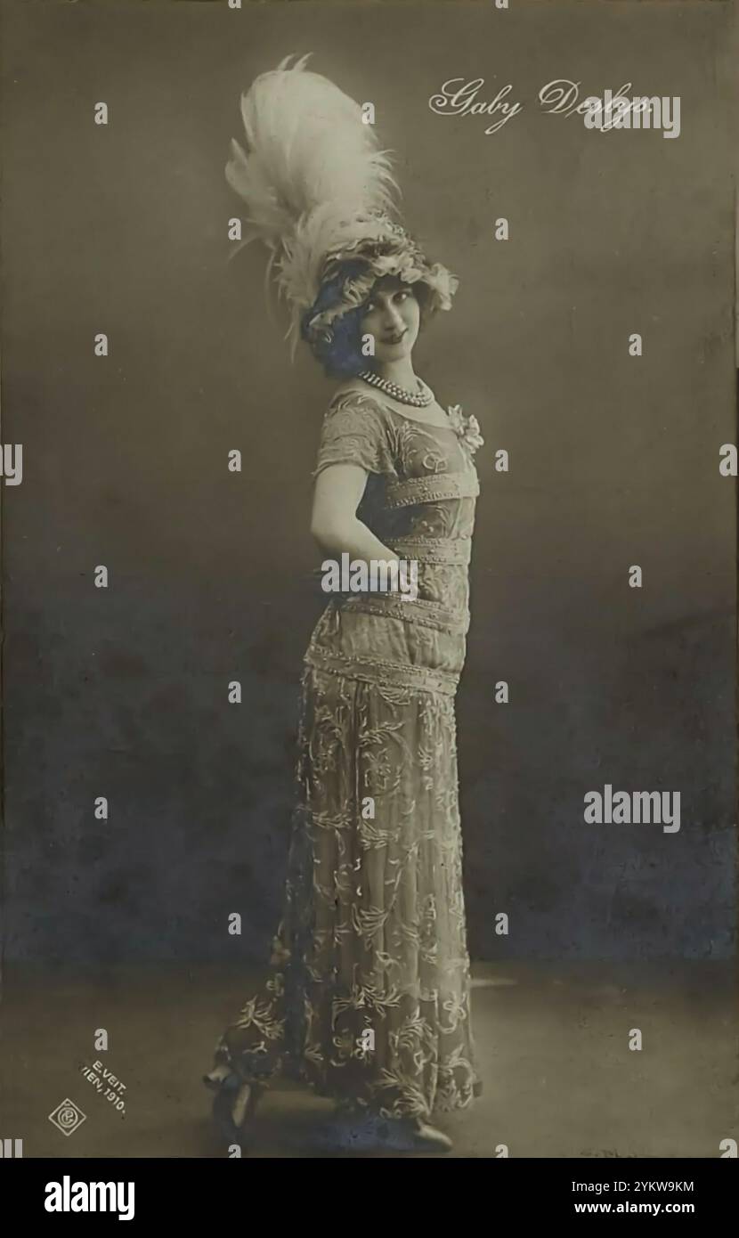 Vintage Photograph Portrait of French singer and actress Gaby Deslys ...