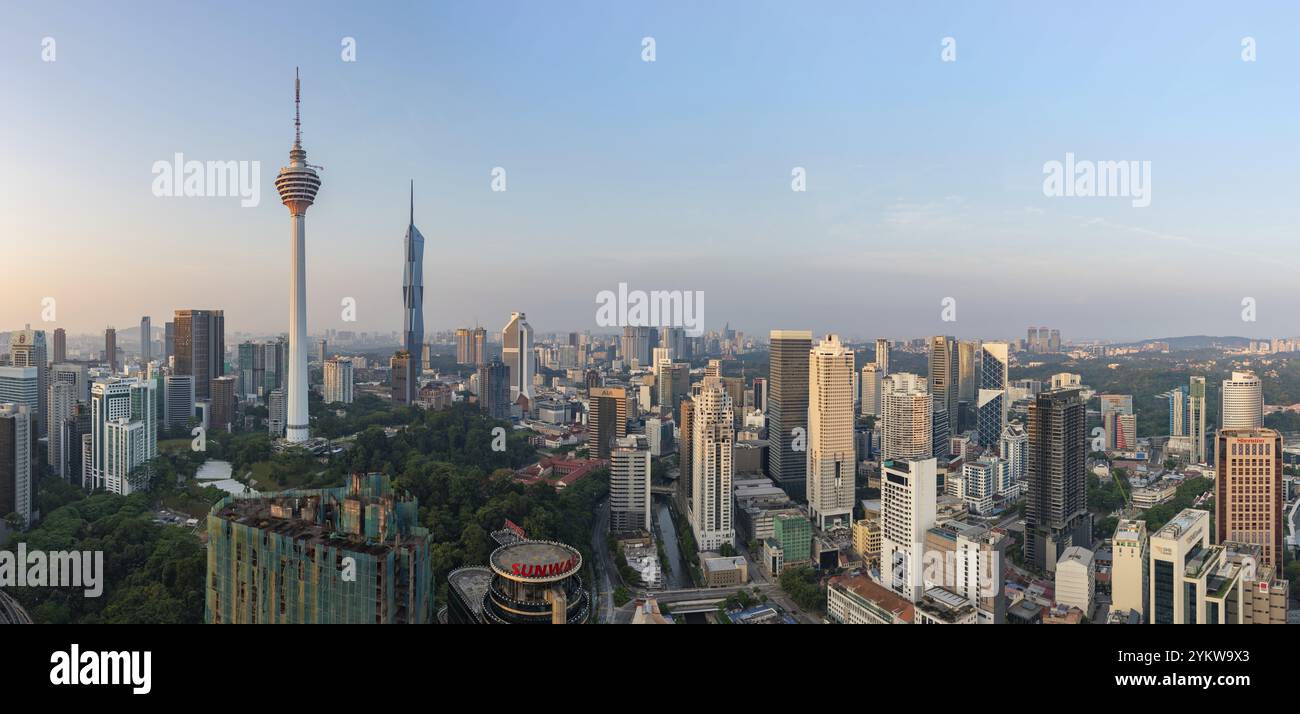 A picture of the Menara Kuala Lumpur and Merdeka 118 Towers at dawn ...