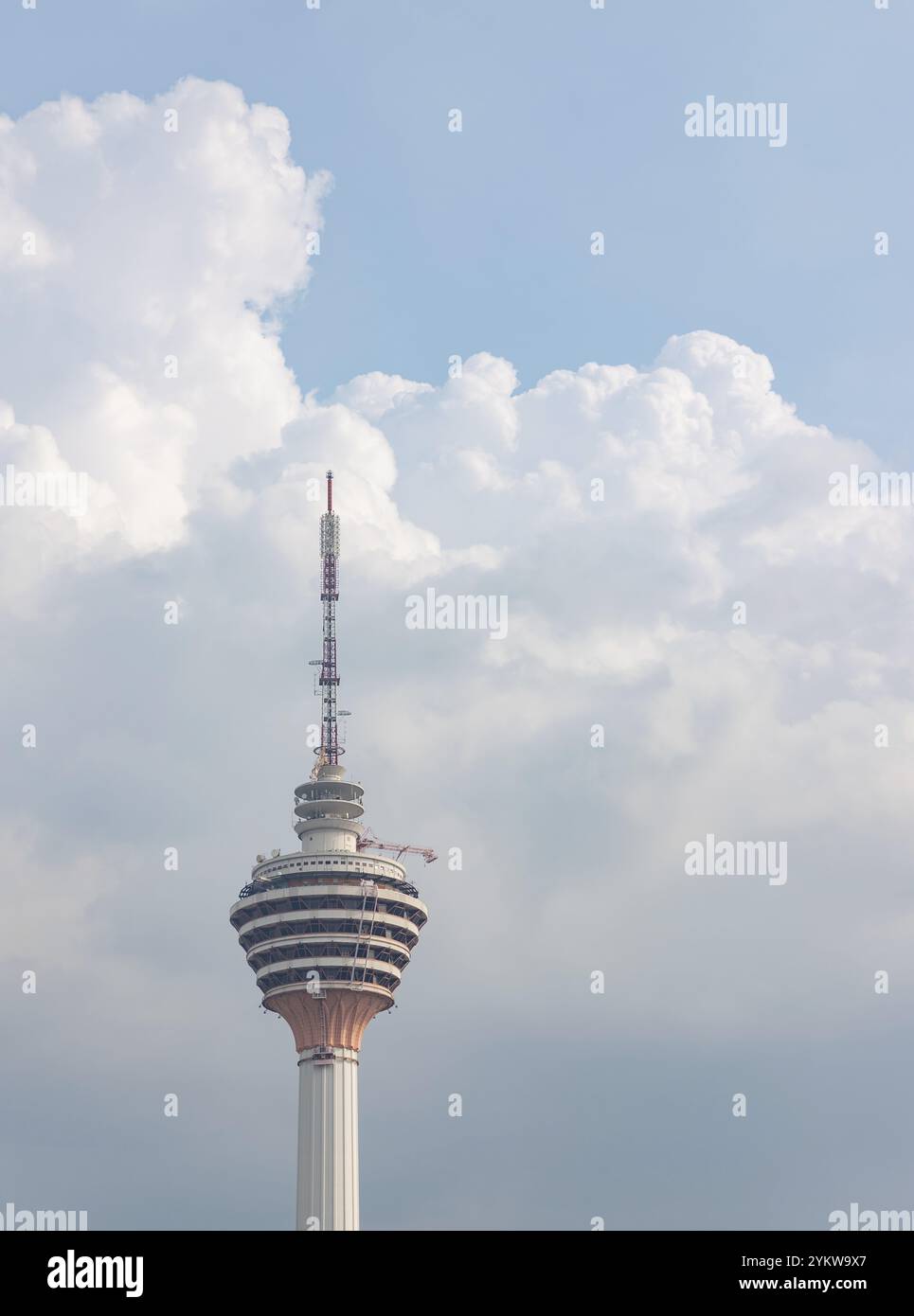 A picture of the upper section of the Menara Kuala Lumpur Tower Stock ...