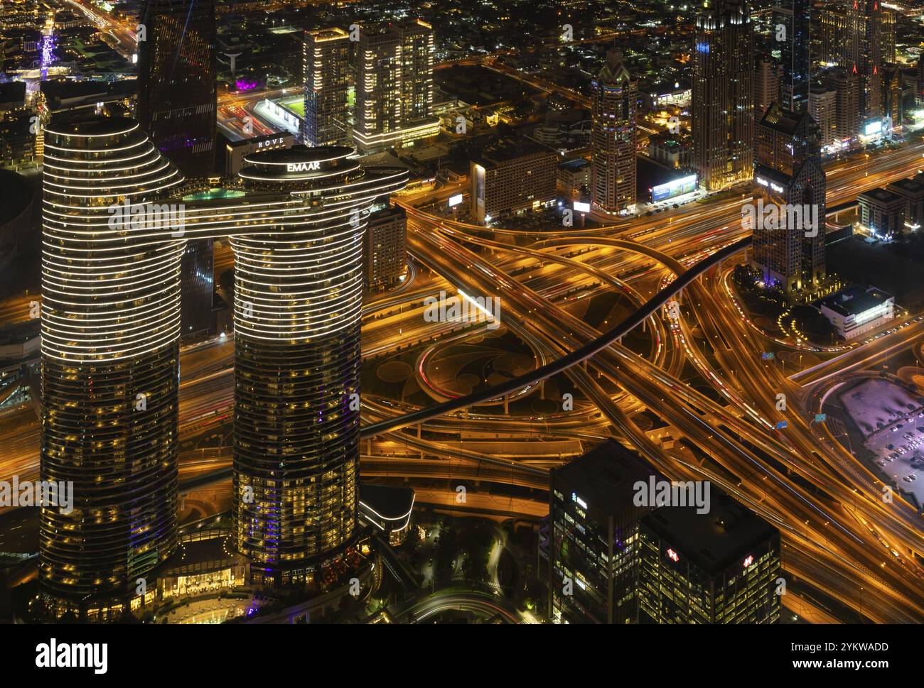A picture of the Address Sky View Hotel and the busy Al Safa Street and ...
