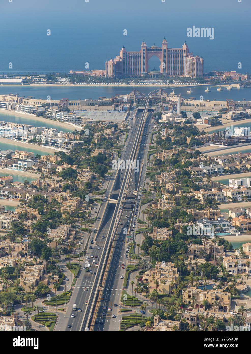 A picture of the Palm Jumeirah and the Atlantis, The Palm Hotel Stock ...