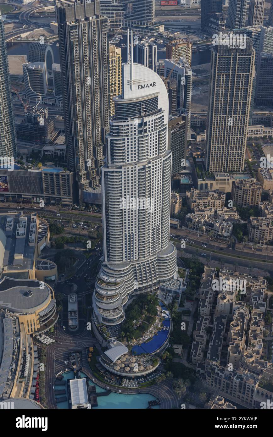 A picture of the Address Downtown Hotel as seen from above Stock Photo ...