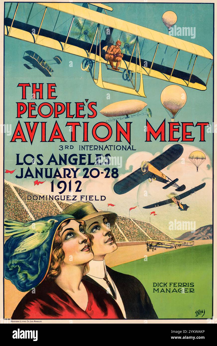 Vintage American transportation poster: The People's Aviation Meet ...