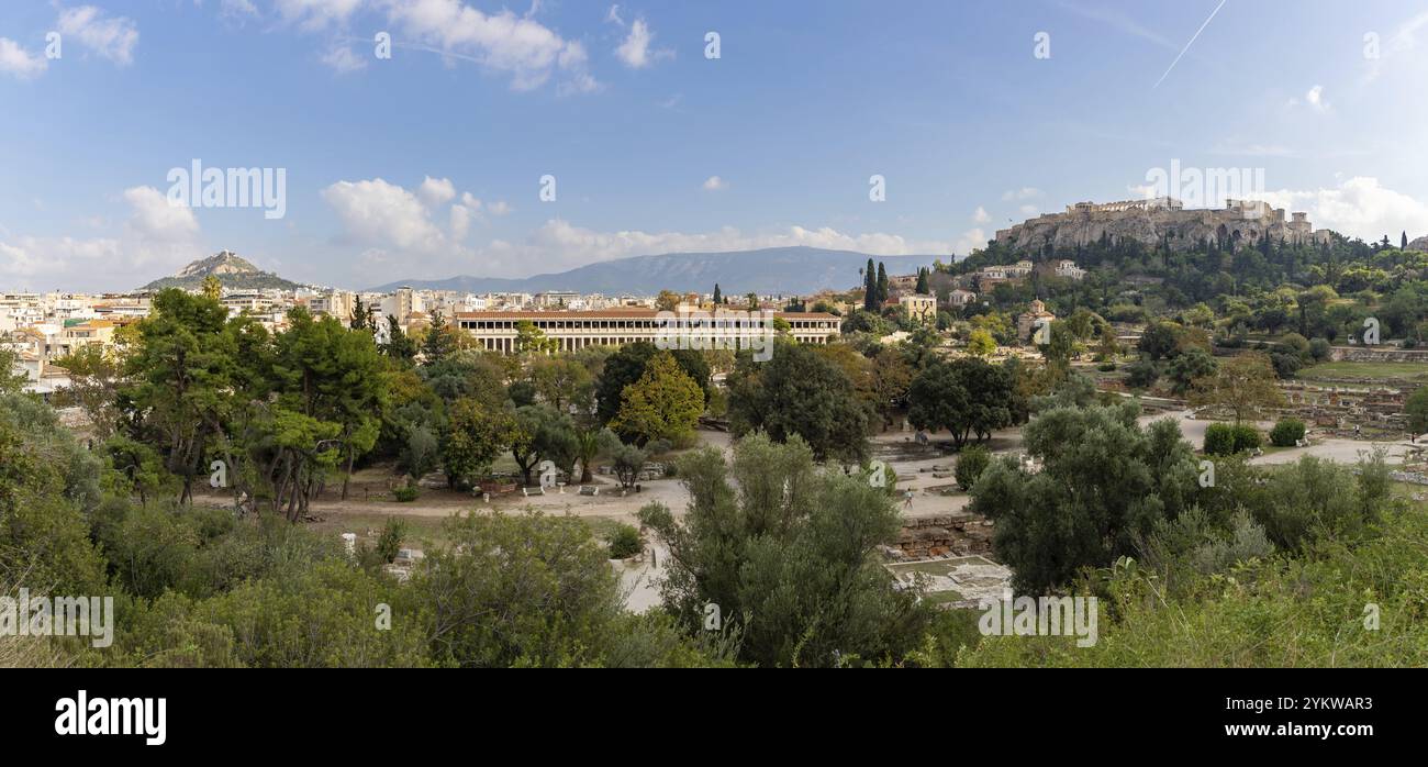 A picture of the Ancient Agora of Athens, especially the Stoa of ...