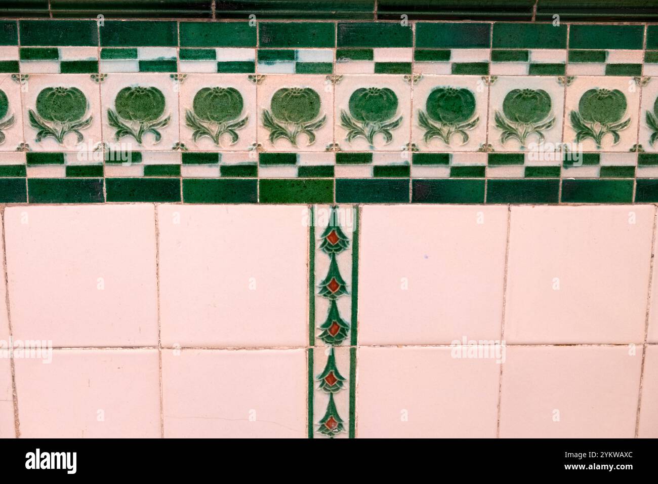 Interior architectural details ornamental tiles of Bishopsgate ...