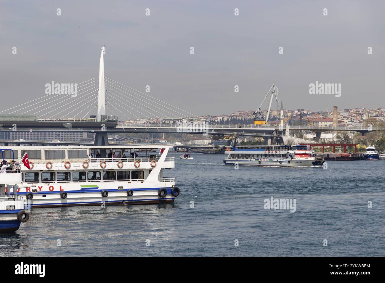 A picture of the Golden Horn Bridge and some Golden Horn cruises Stock ...