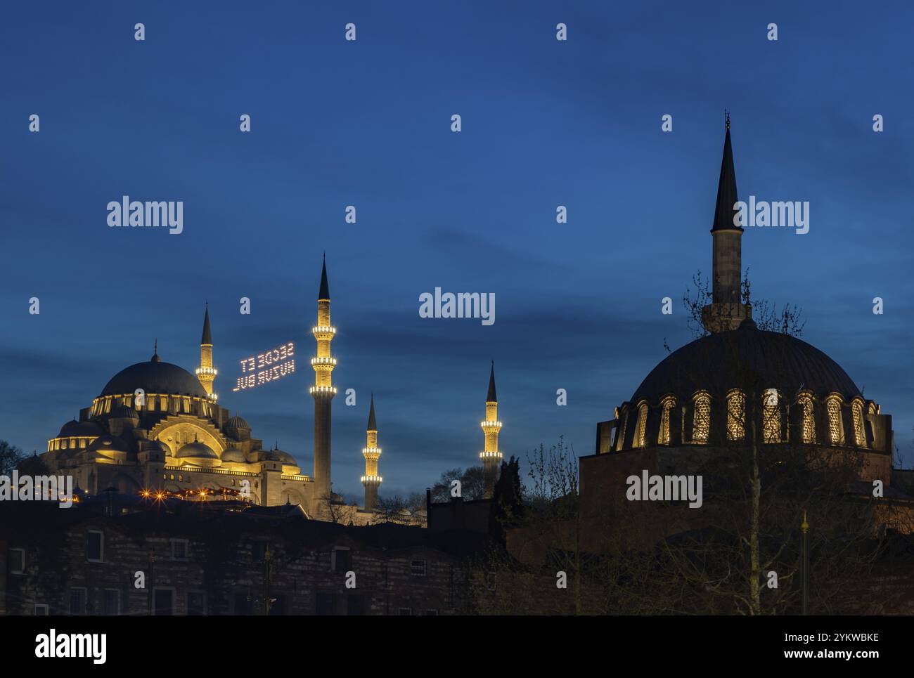A picture of the dome of the Rustem Pasha Mosque and the Suleymaniye ...