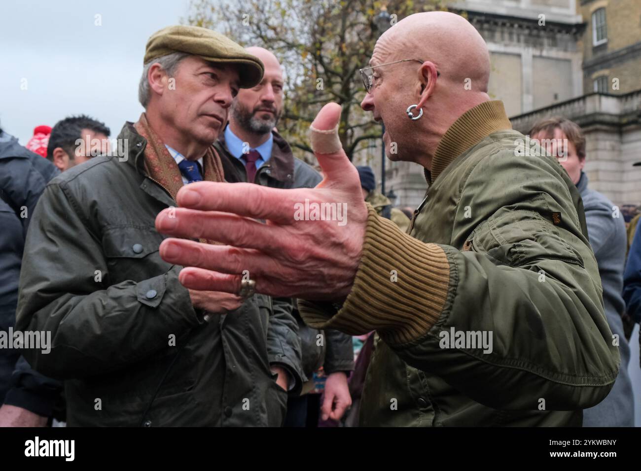 London, UK. 19th November, 2024. Nigel Farage speaks to Richard ...