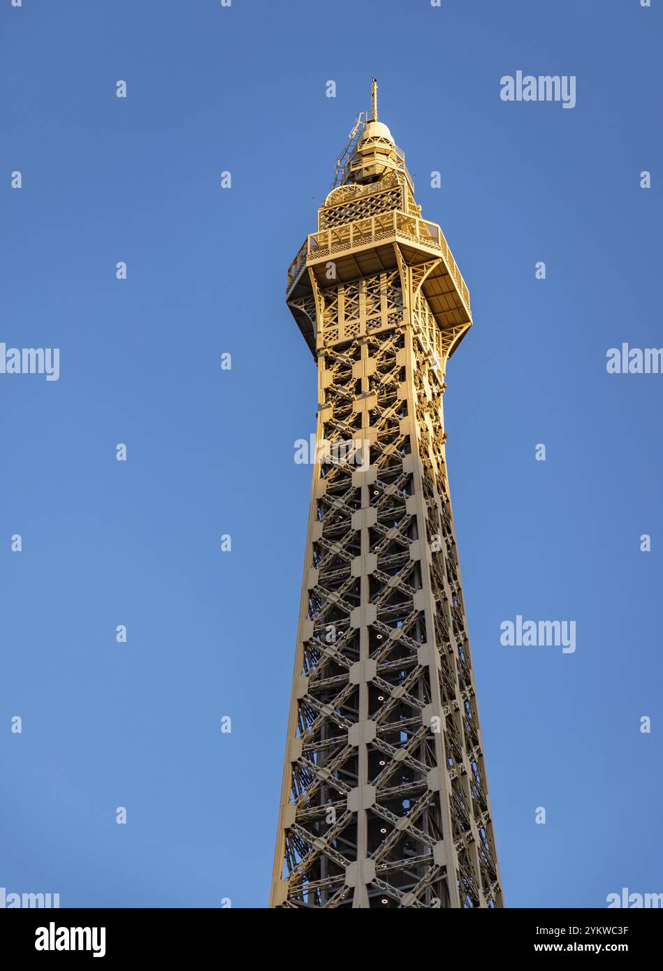 A picture of the upper section of the Paris Las Vegas Eiffel Tower ...