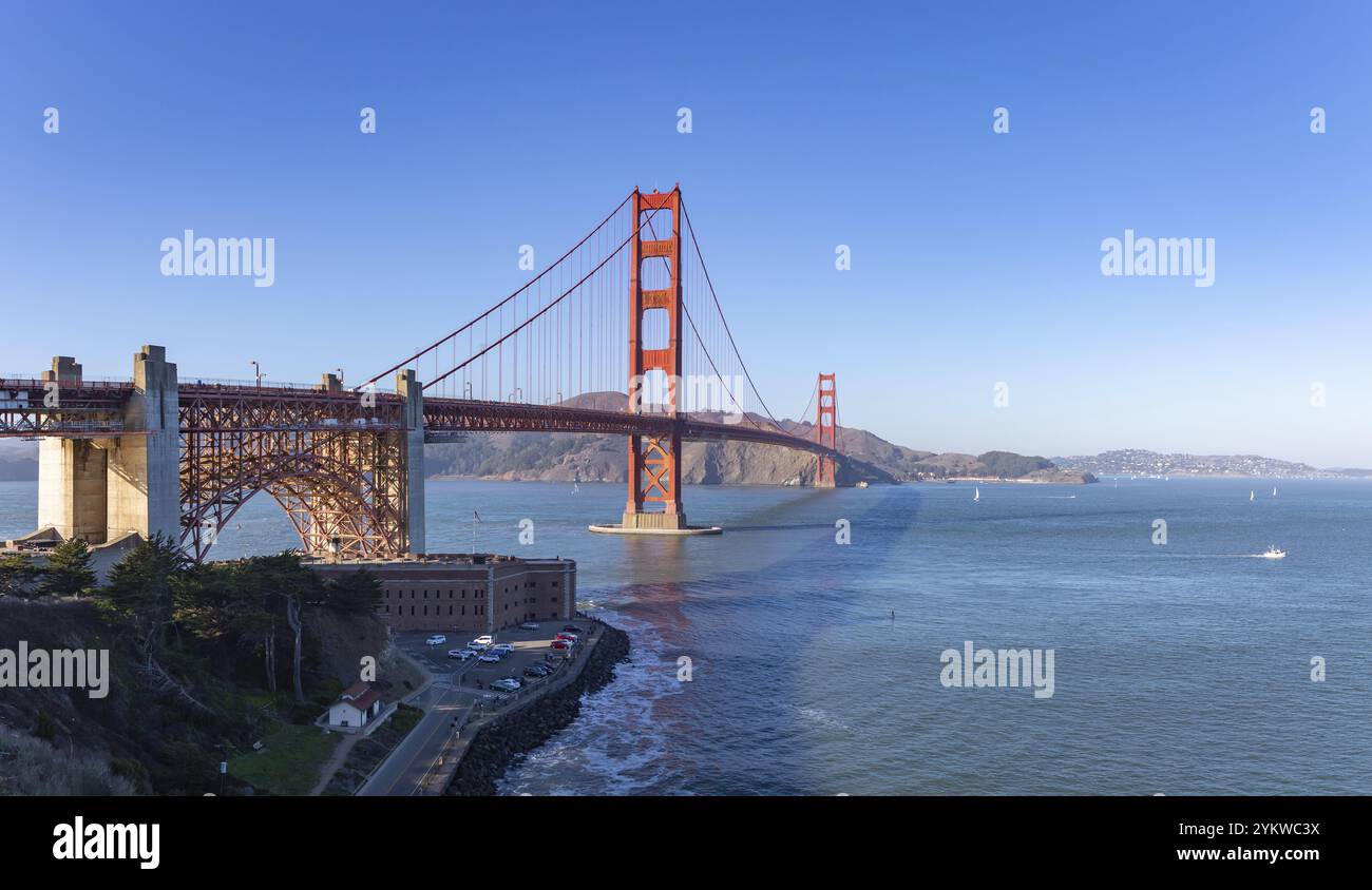 A picture of the Golden Gate Bridge as seen from Battery East Stock ...