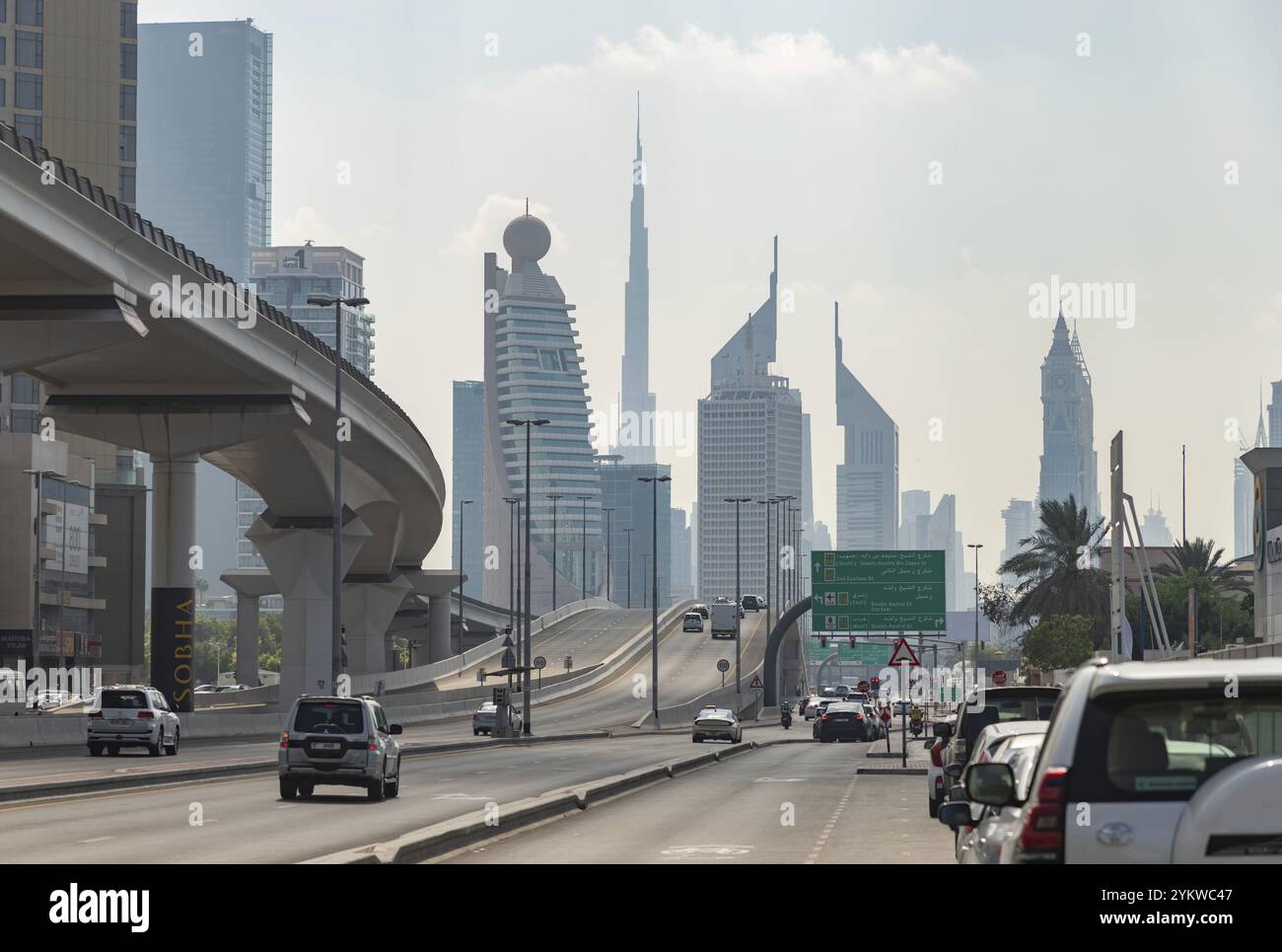 A picture of the Sheikh Khalifa Bin Zayed street overlooking the high ...
