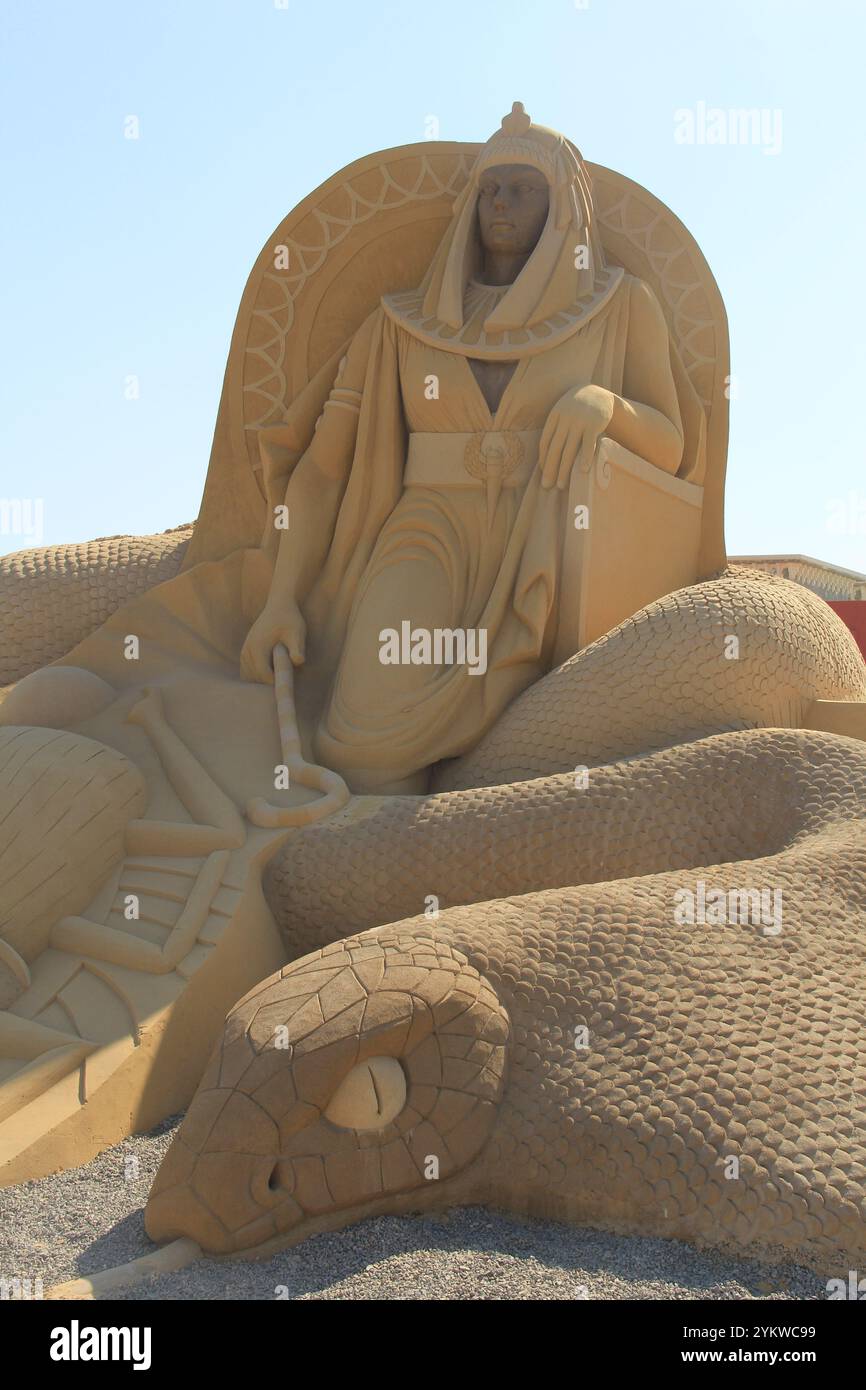 Sculptures made of sand for famous historical and ancient figures Stock ...