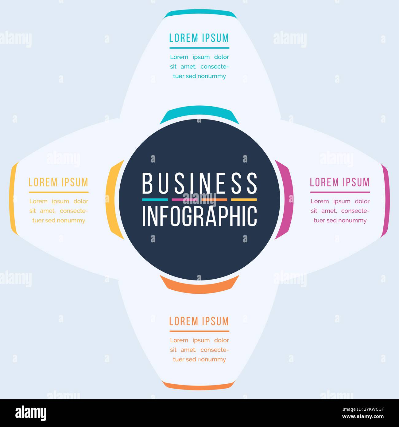 4 Steps Infographic circle design 4 steps, objects, elements or Options infographic business ...