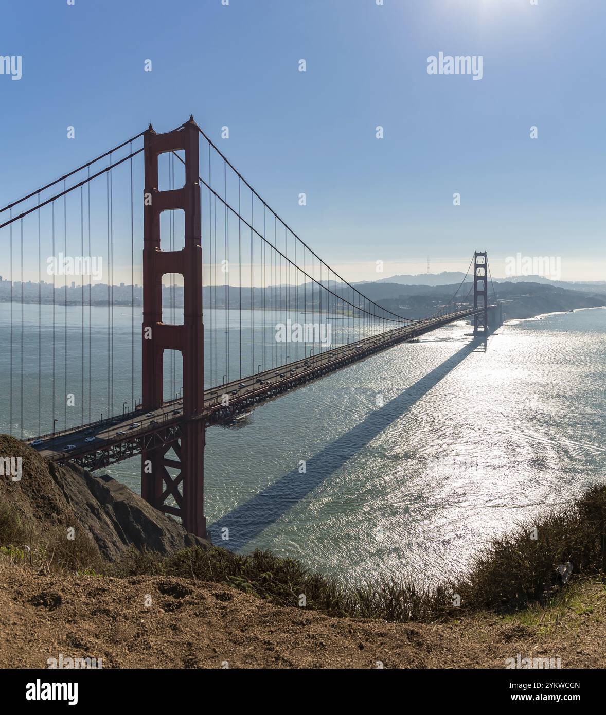 A picture of the Golden Gate Bridge in the morning, as seen from ...
