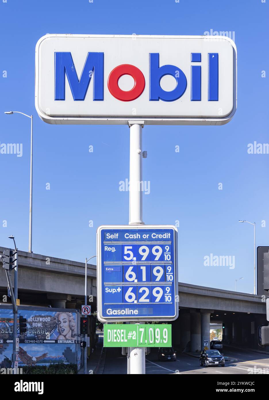 A picture of Mobil gas station prices Stock Photo - Alamy