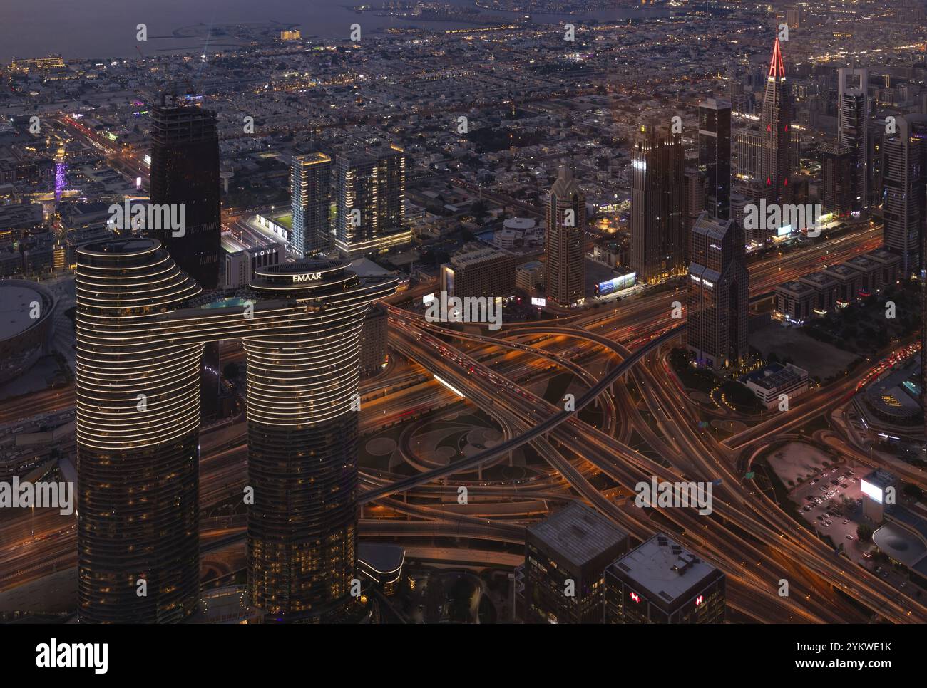 A picture of the Address Sky View Hotel and the busy Al Safa Street and ...