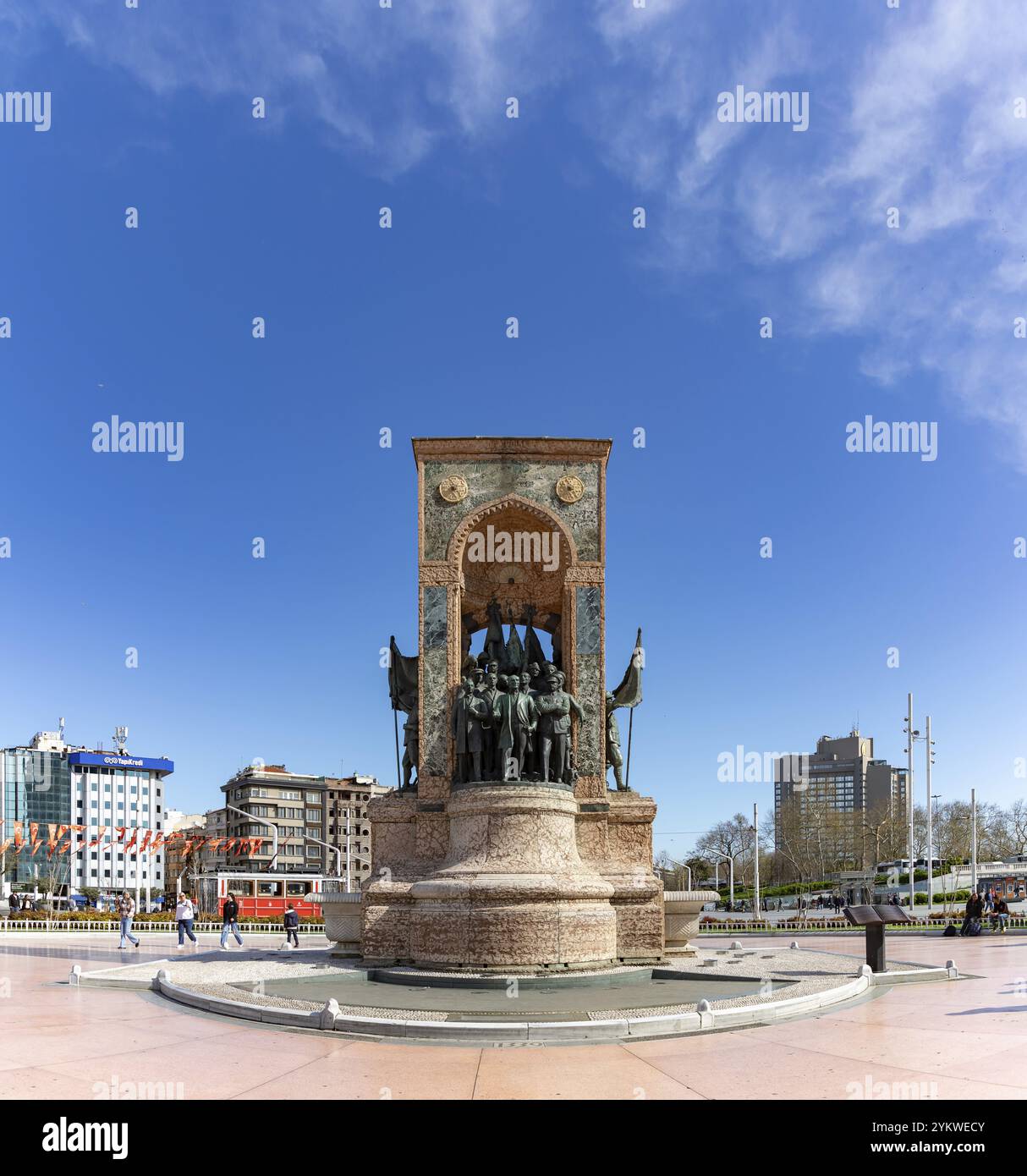 A picture of the Republic Monument, in Taksim Square Stock Photo - Alamy
