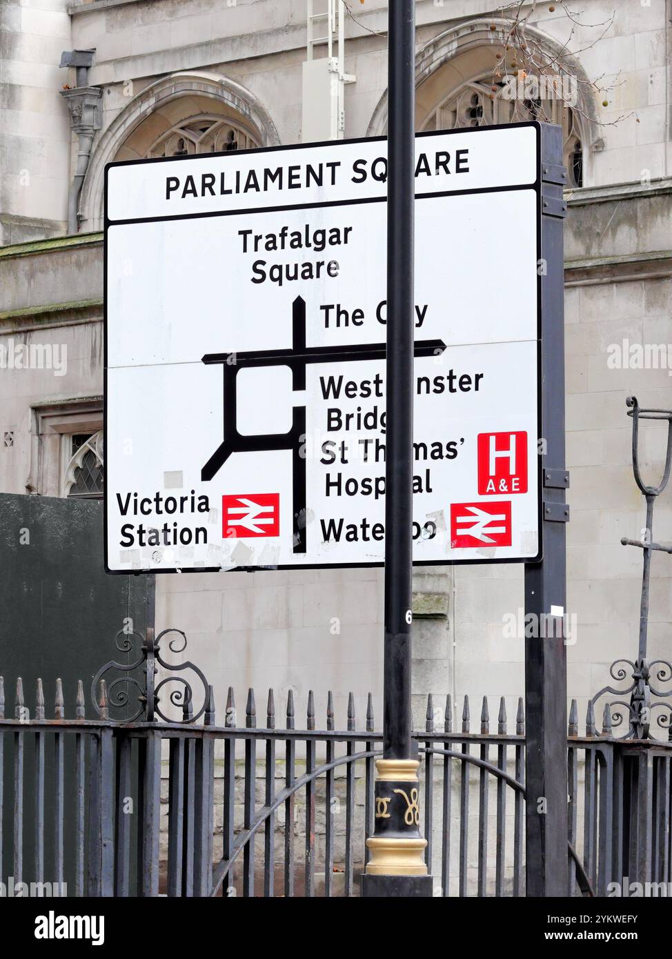 Parliament Square road traffic sign, City of Westminster, London SW1 ...
