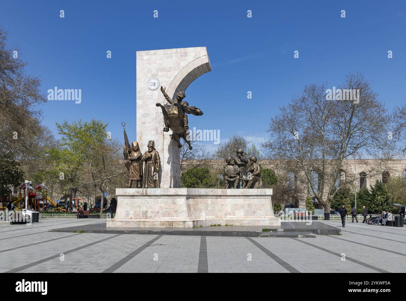 A picture of the Sultan Mehmed II Statue on the Fatih Memorial Park ...