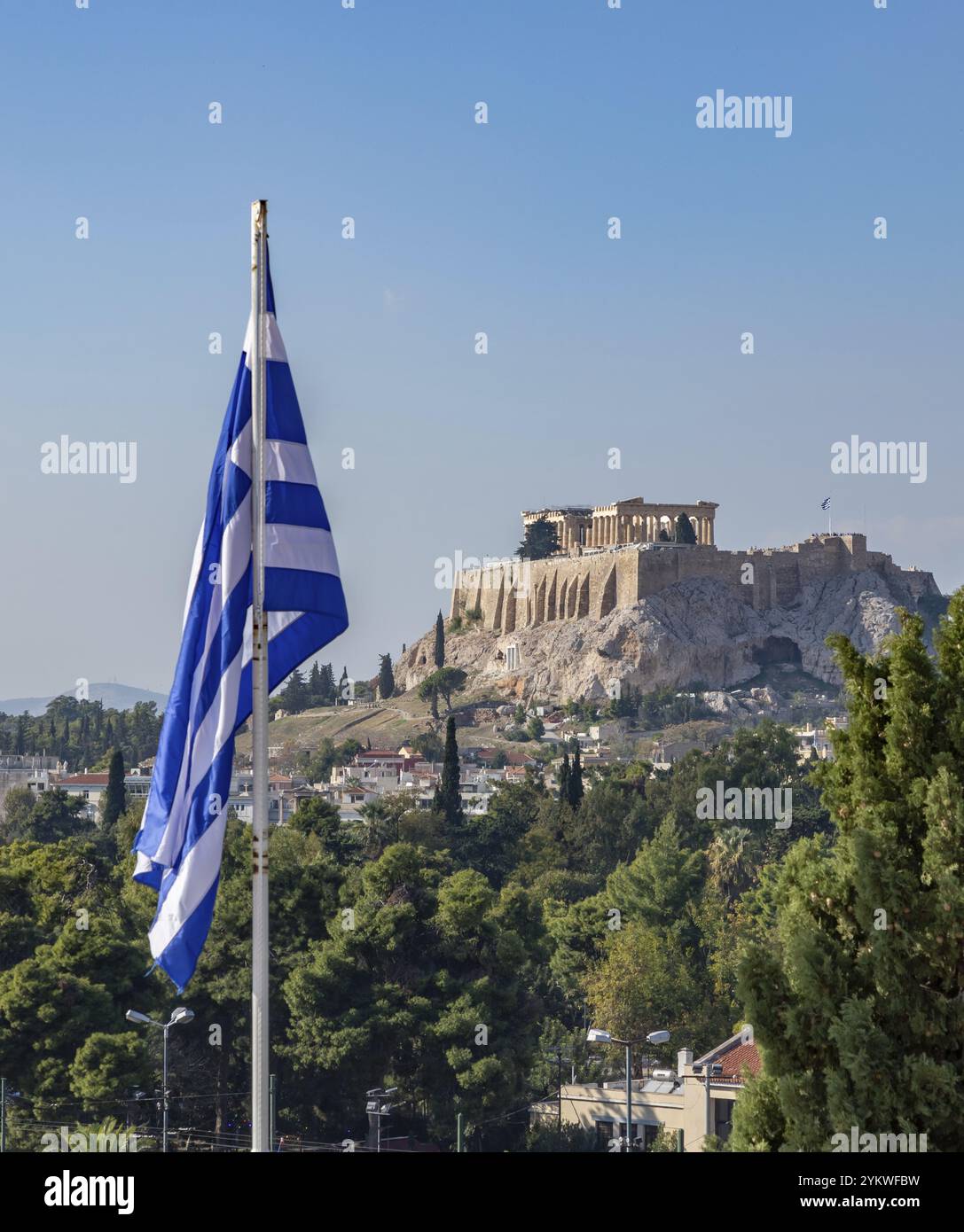 A picture of the Acropolis of Athens, and the Parthenon, as seen above ...