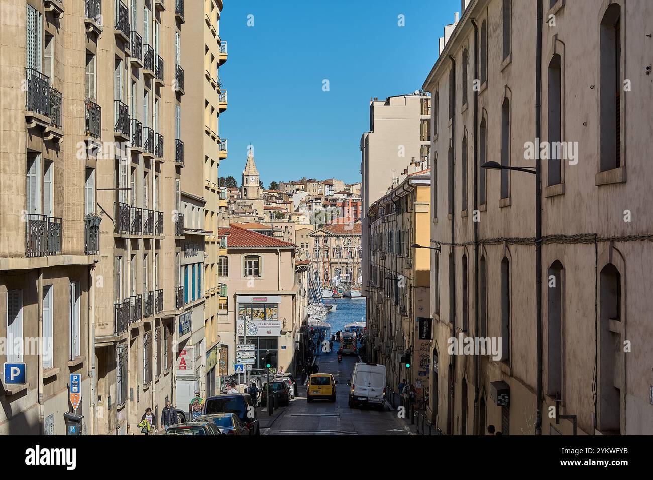 Marseille. France - November 19,2024: Scenic view of a Marseille street ...