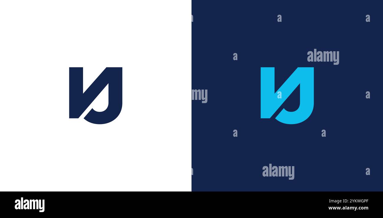 Modern and strong NJ logo design Stock Vector Image & Art - Alamy