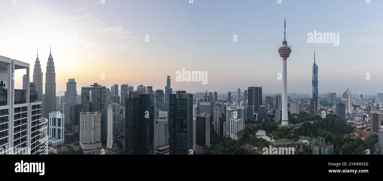 A picture of Kuala Lumpur downtown, with the Petronas Twin Towers on ...