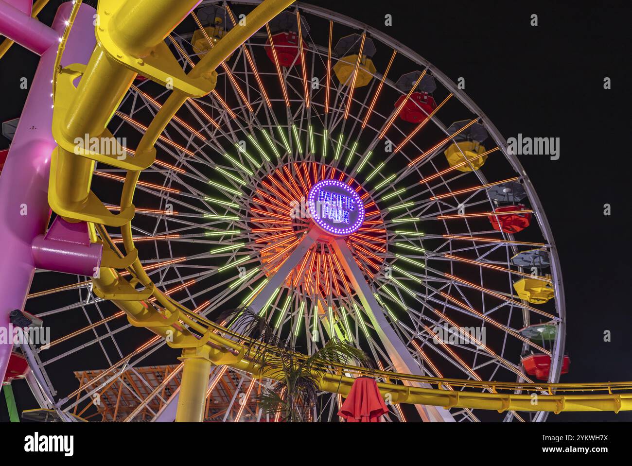 A picture of the colorful Pacific Wheel, on the Santa Monica Pier, at ...
