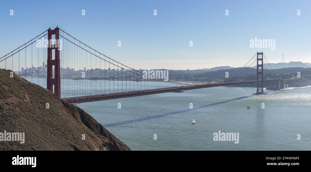 A picture of the Golden Gate Bridge as seen from the Golden Gate View ...
