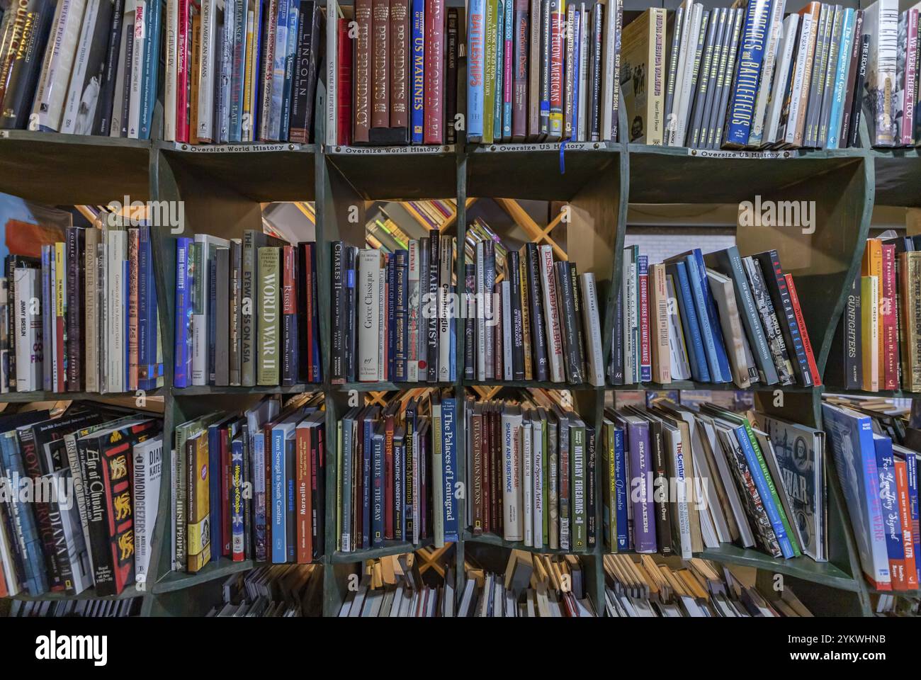 A close-up picture of a bookshelf inside a bookstore Stock Photo - Alamy