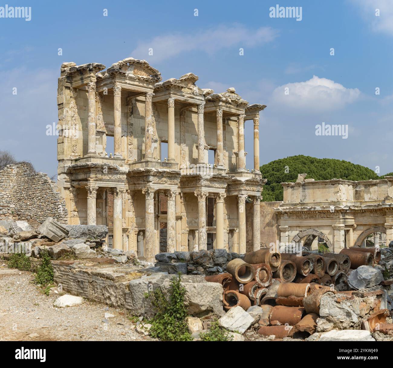 A picture of the Library of Celsus at the Ephesus Ancient City as seen ...