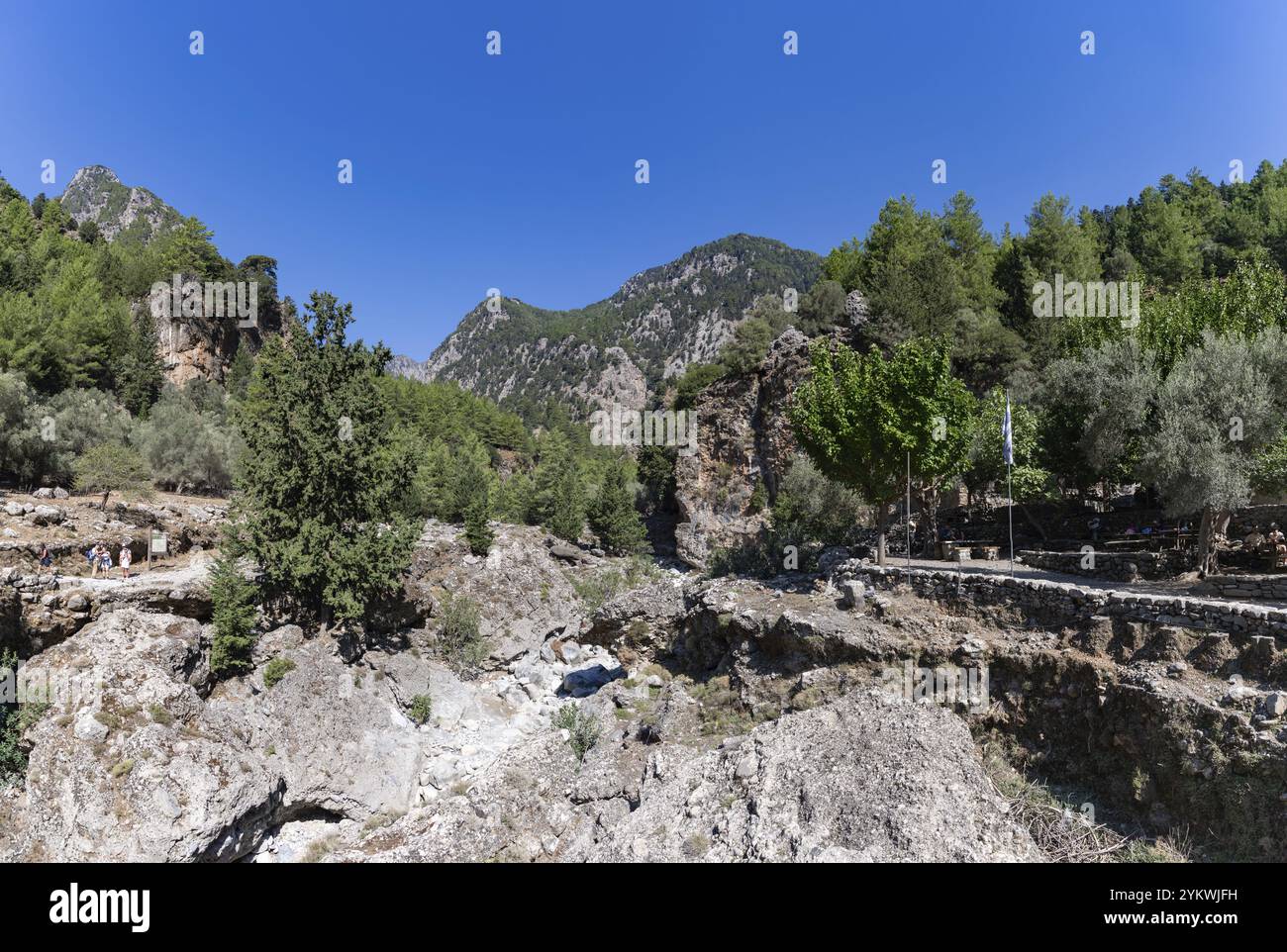 A picture of the classic Samaria Gorge landscape, with rocks on the ...
