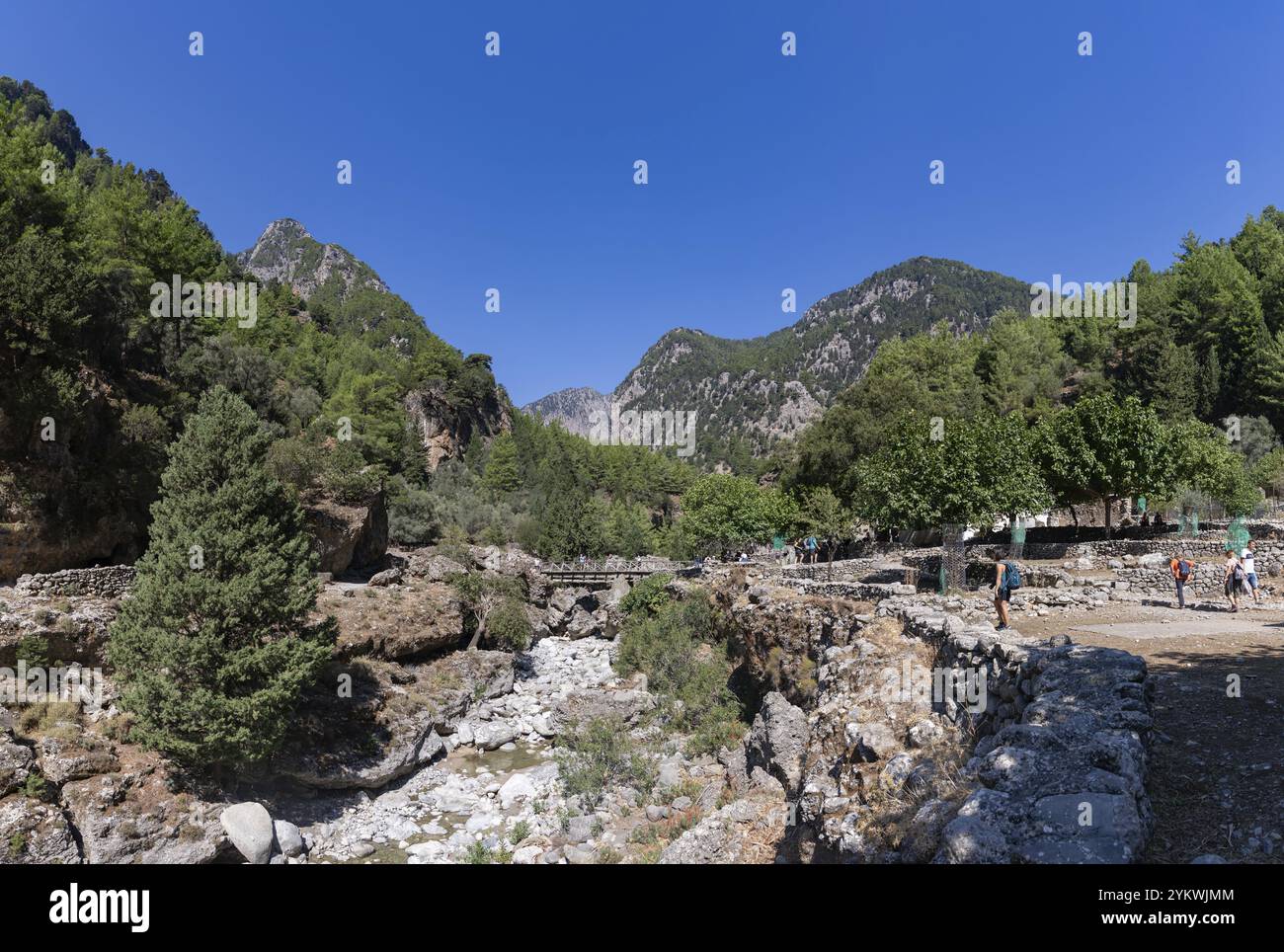 A picture of the classic Samaria Gorge landscape, with rocks on the ...